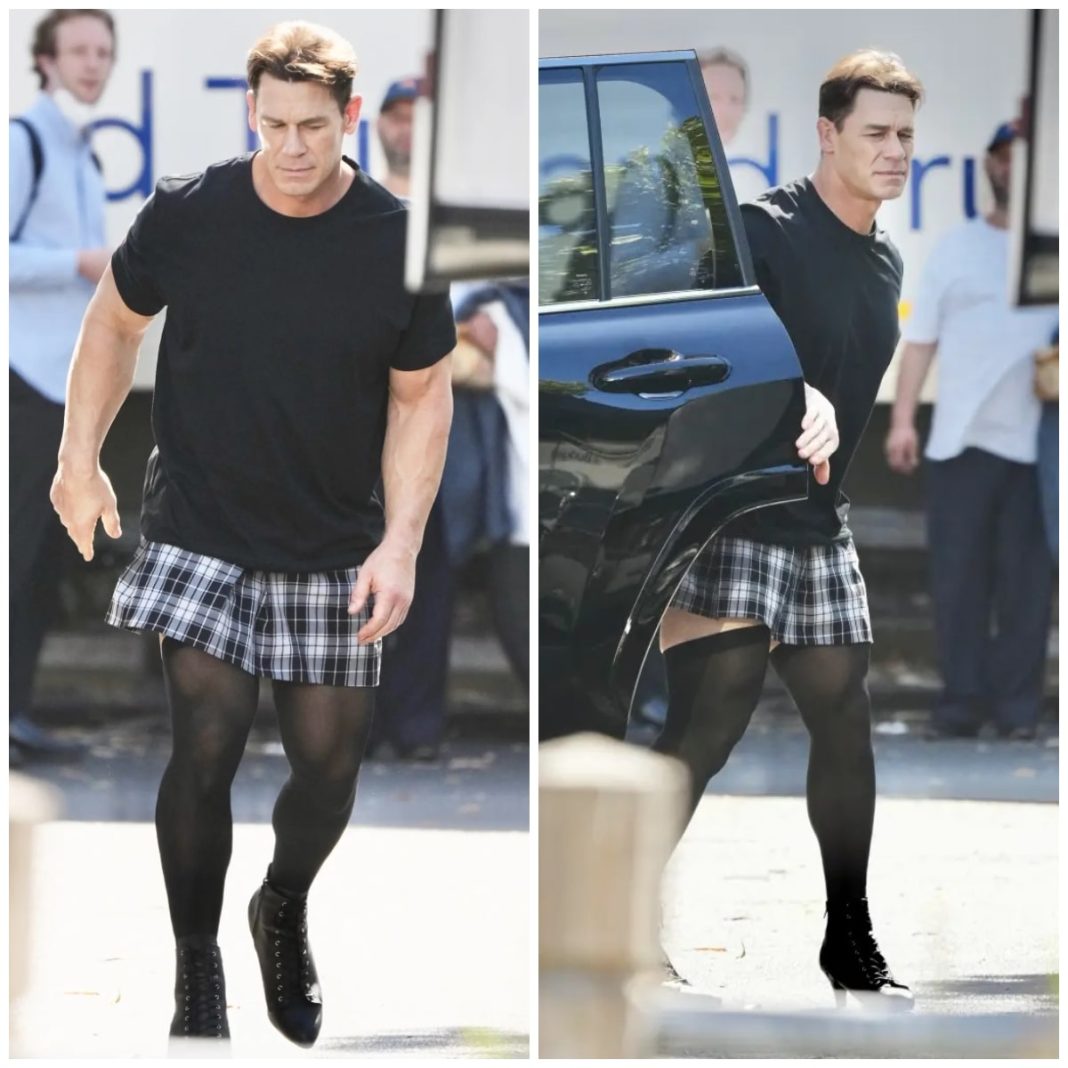 WWE Star John Cena Breaks The Internet in Mini Skirt and High Heels ...
