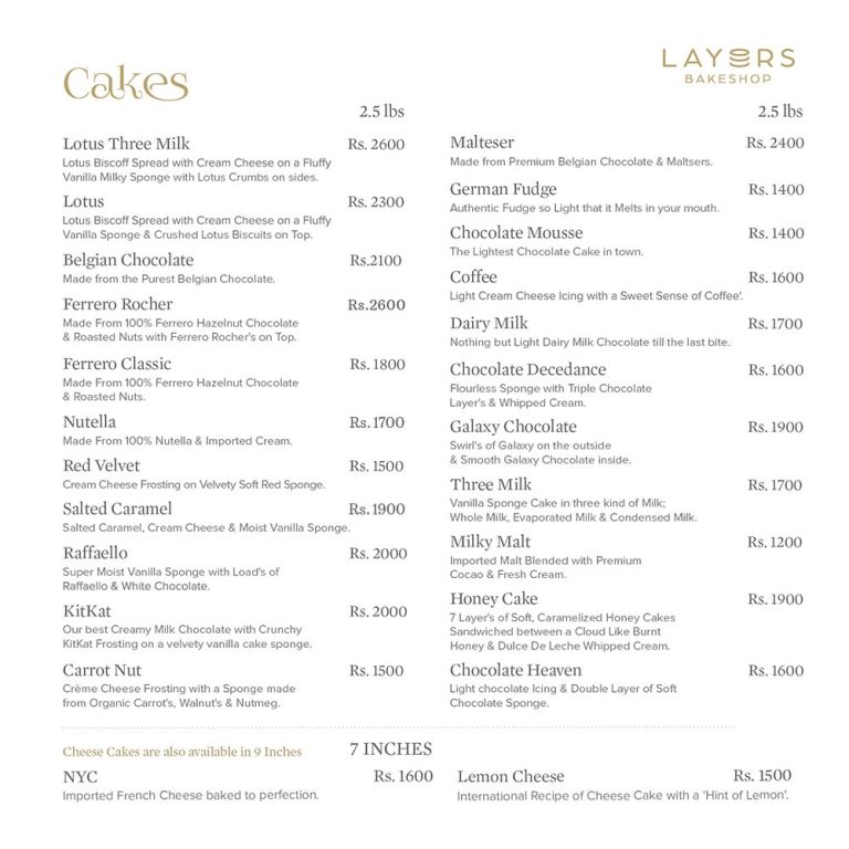 Layers Bakeshop Price List – Your Getaway to Sweet Bliss ...